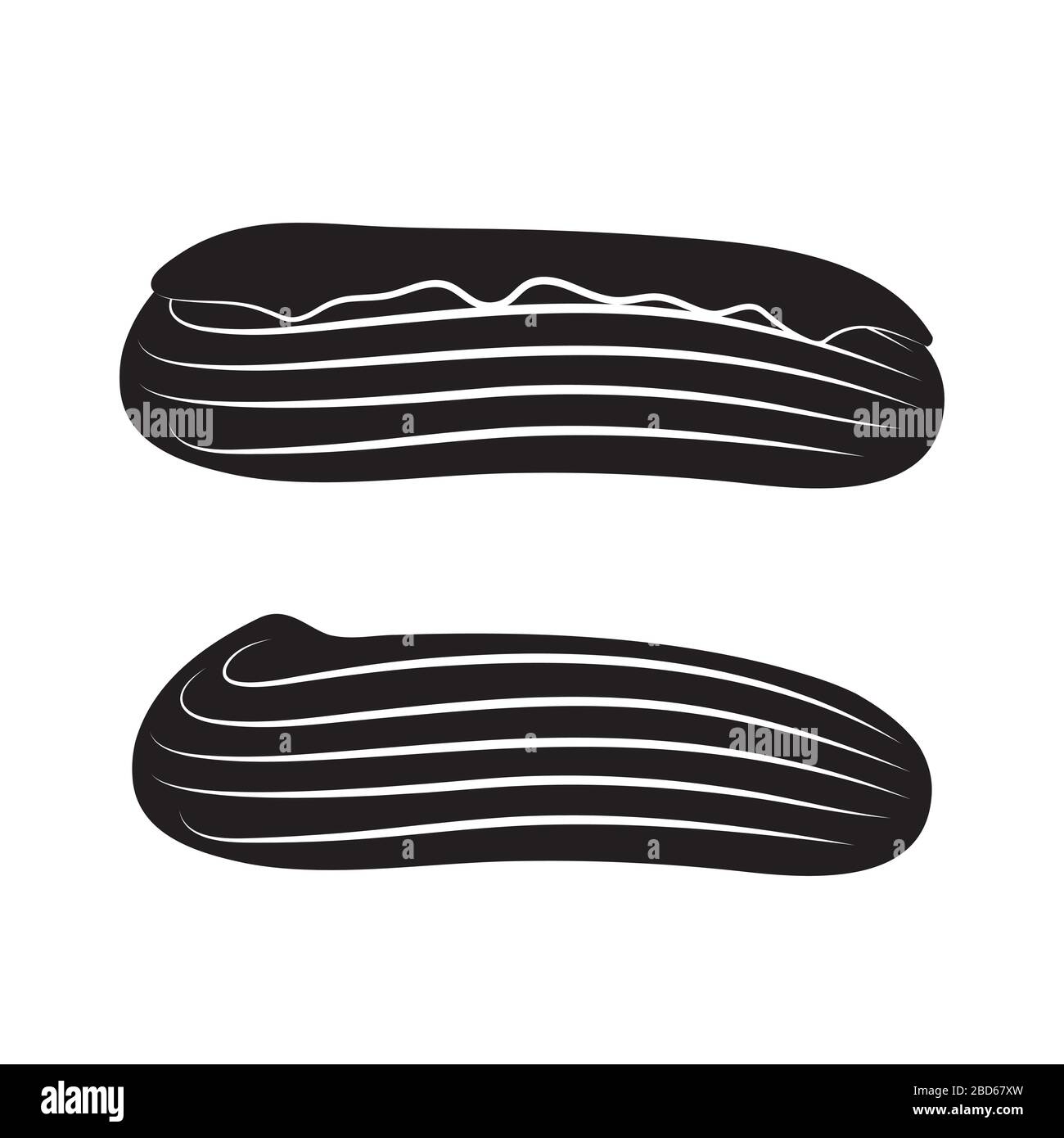 Custard cake icon is a black silhouette on a white isolated background ...