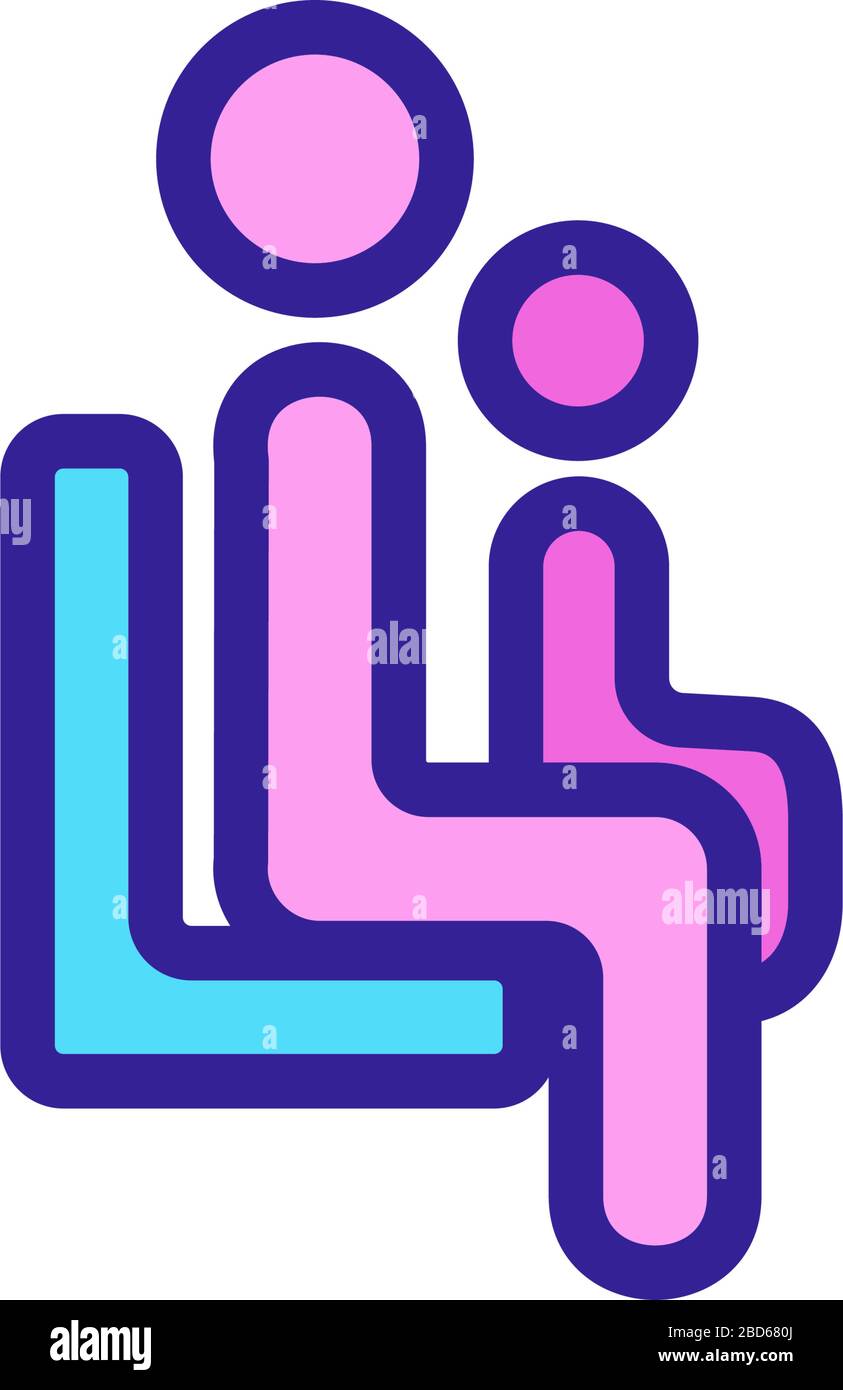 sitting parent and child icon vector outline illustration Stock Vector ...
