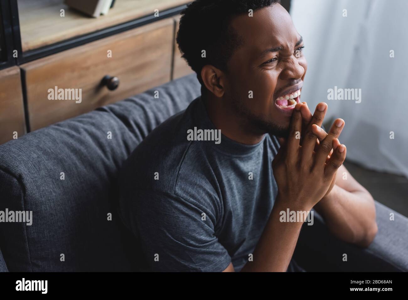 African american man yelling hi-res stock photography and images - Alamy