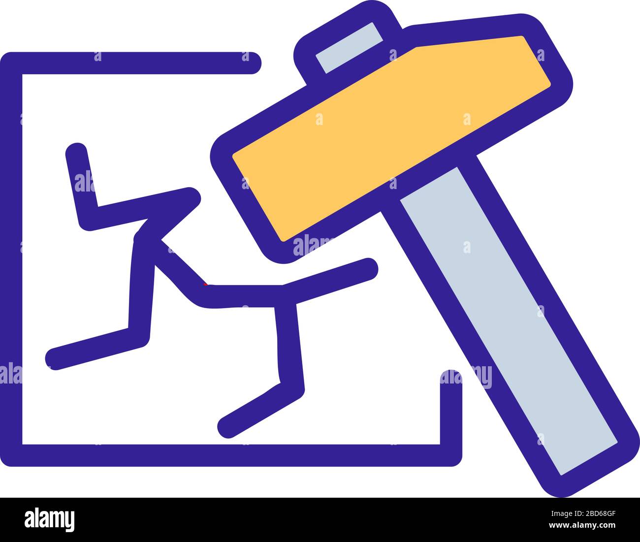 Break glass hammer Stock Vector Images - Alamy