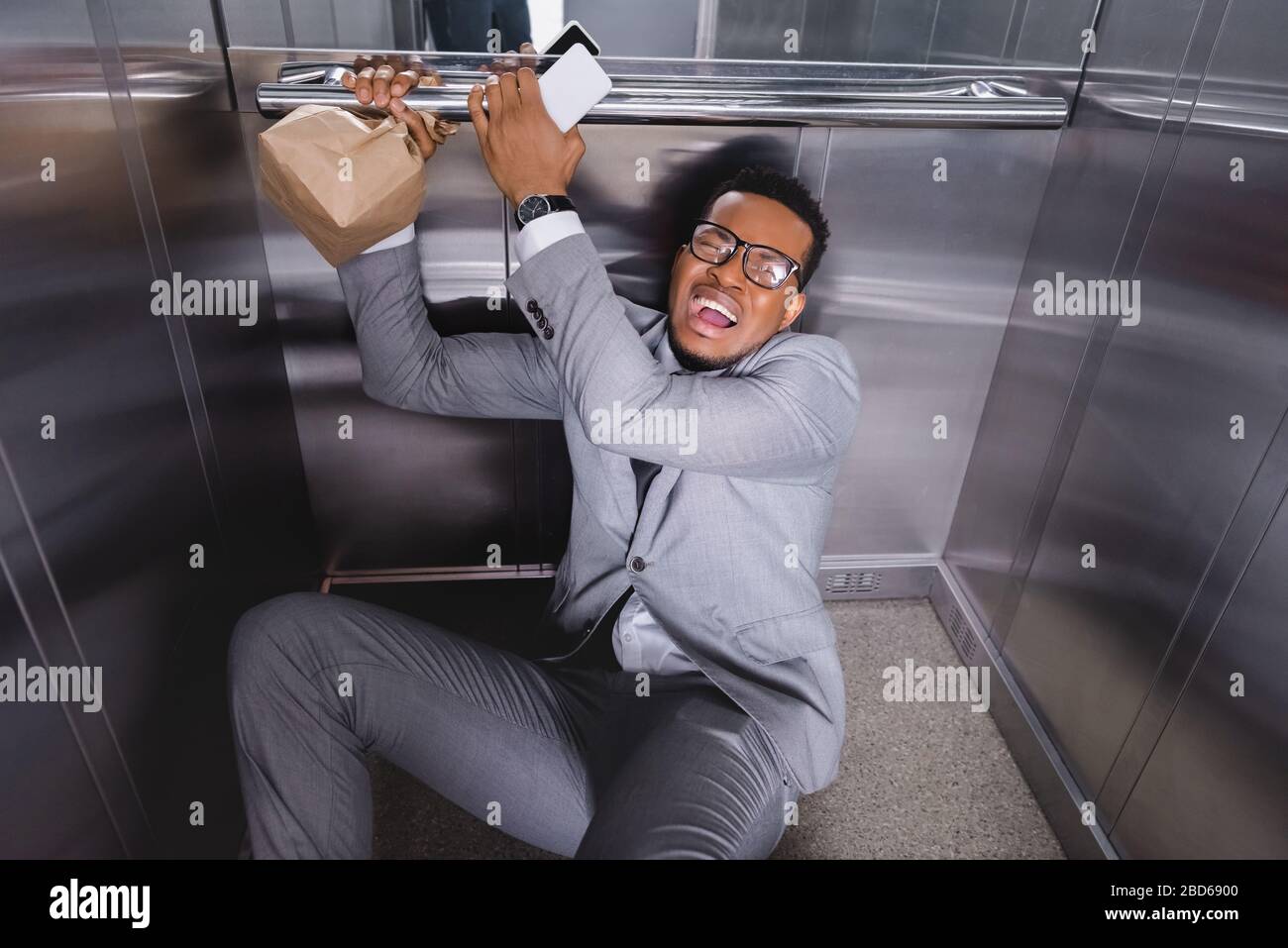 Man claustrophobia elevator hi-res stock photography and images - Alamy