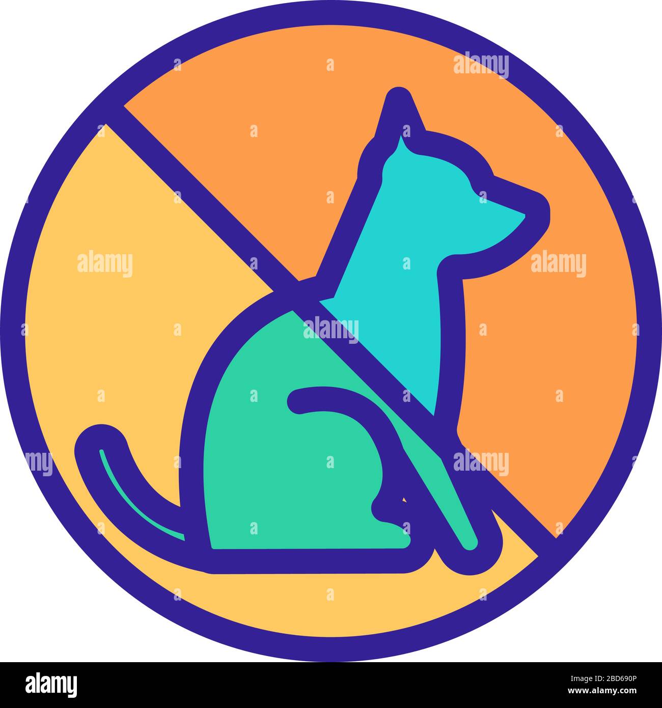 it is impossible with animals icon vector outline illustration Stock ...