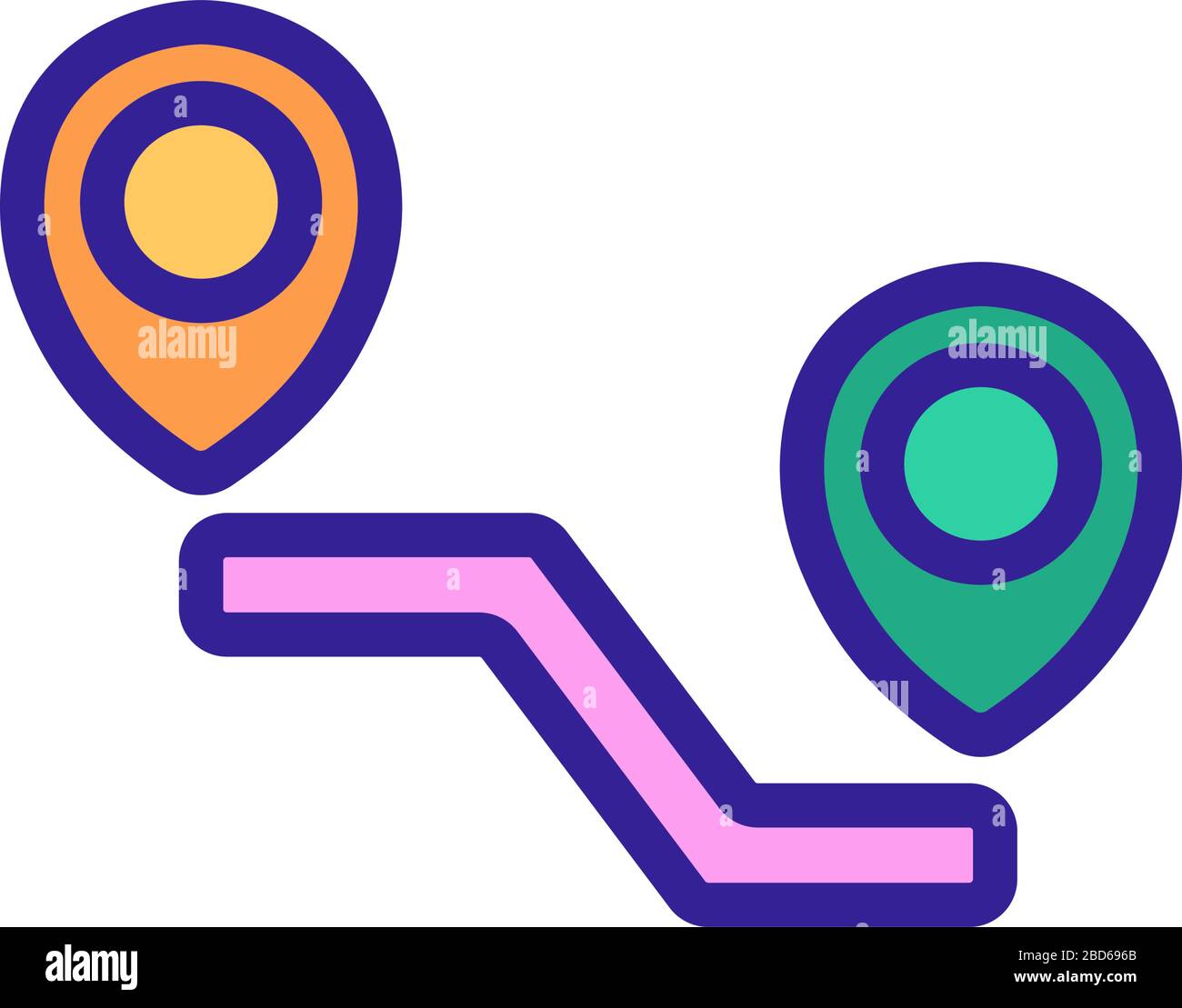 route icon vector outline illustration Stock Vector Image & Art - Alamy