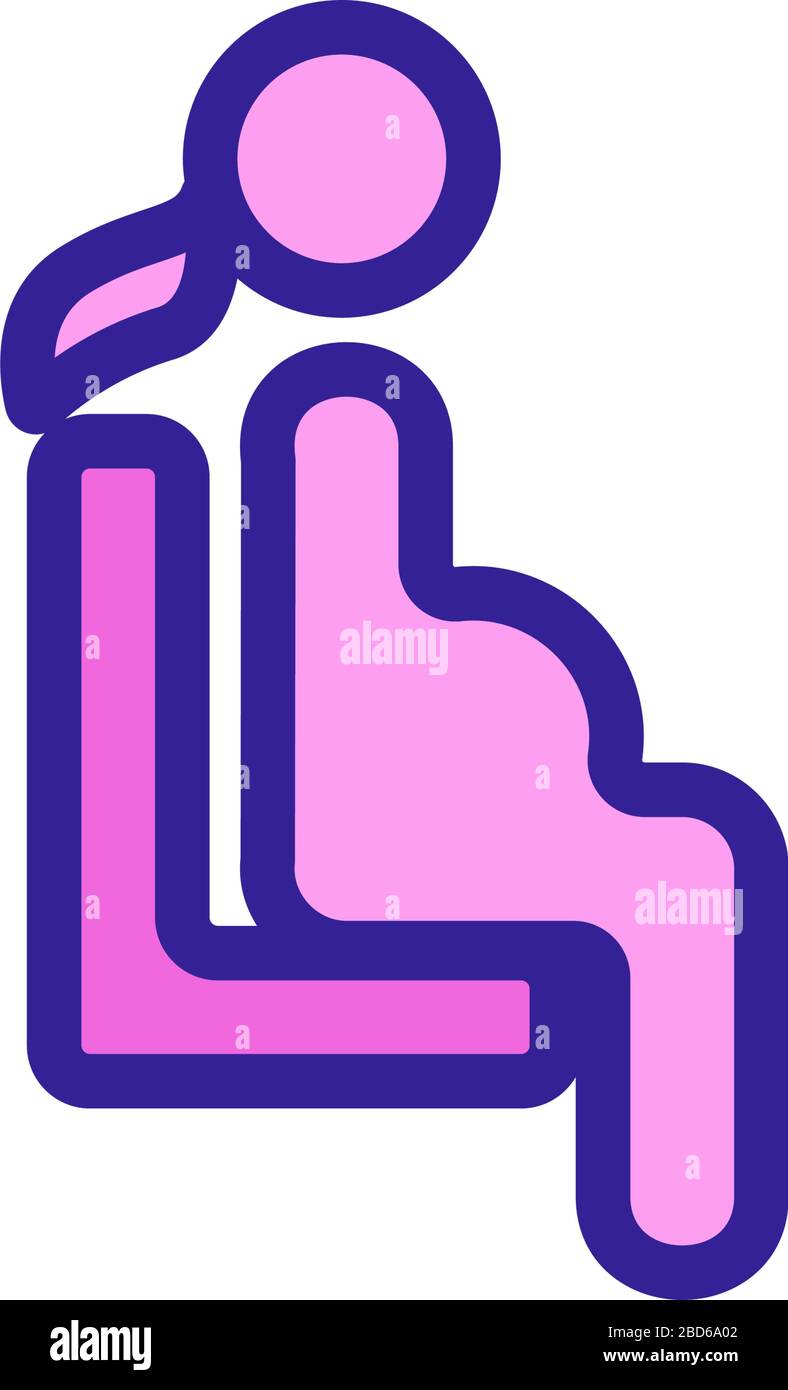 pregnant woman sitting icon vector outline illustration Stock Vector ...