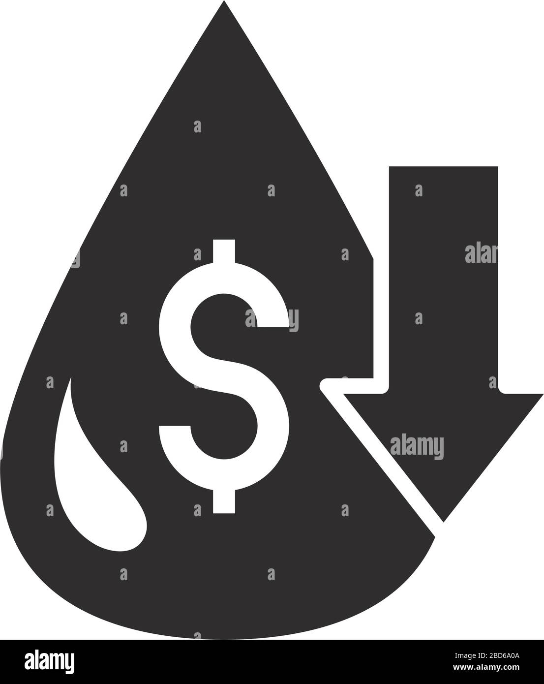 money drop down arrow trade crisis economy, oil price crash vector ...