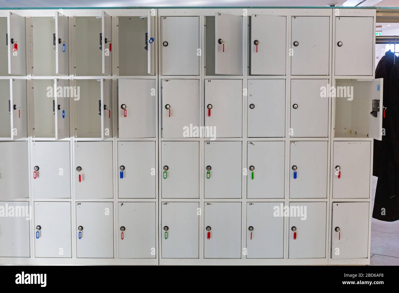Many Boxes Cabinets for Safety Storage Belongings Stock Photo - Alamy