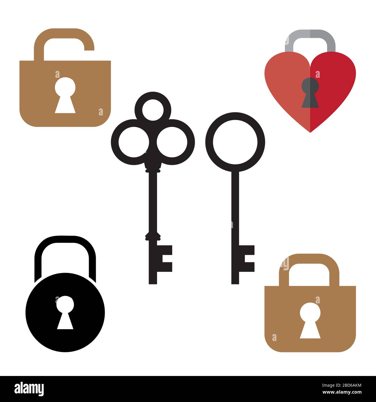 Lock and key vector icon or sign set Stock Vector Image & Art - Alamy