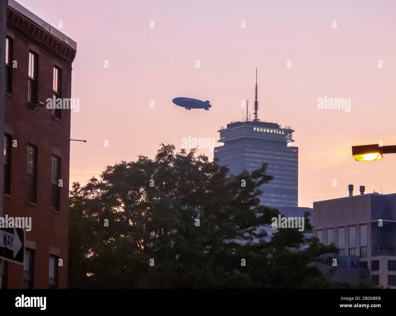 Boston's Prudential Tower at night Stock Photo - Alamy