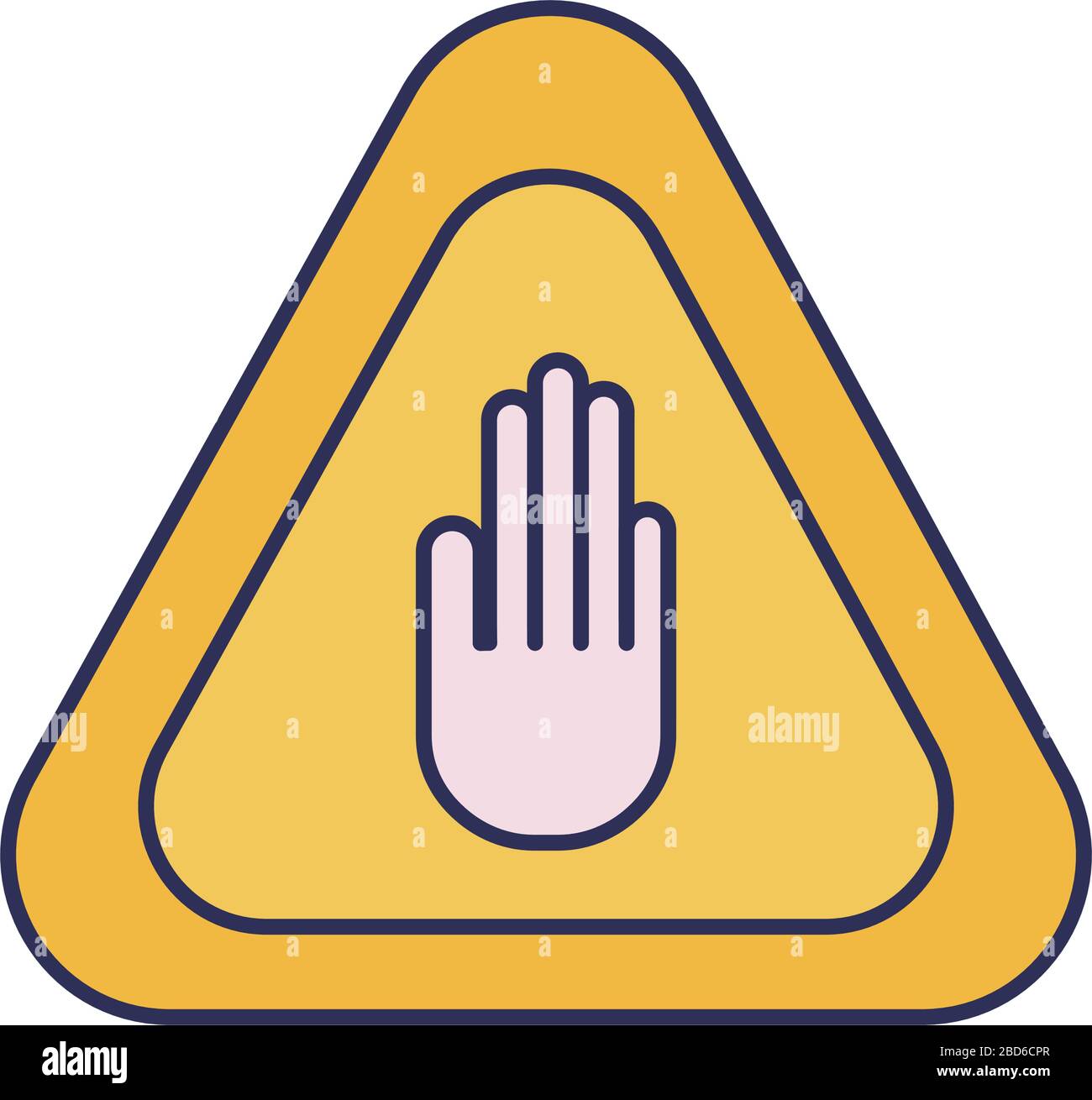 prohibited sign with hand and viruses, line and fill style icon vector ...