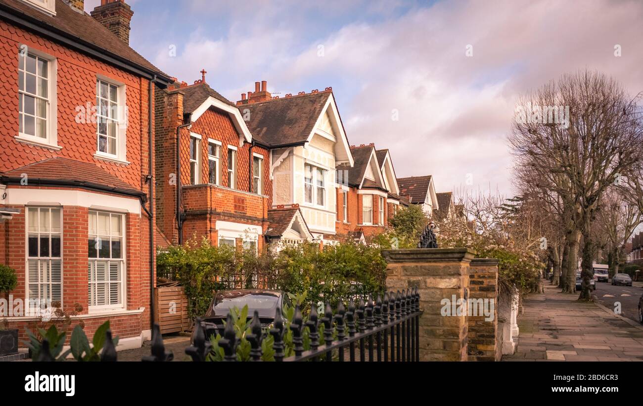 Street of typical terraced houses - London UK Stock Photo - Alamy