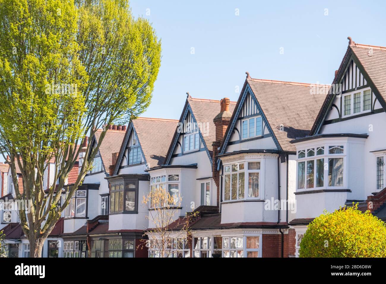 Street of typical terraced houses - London UK Stock Photo - Alamy