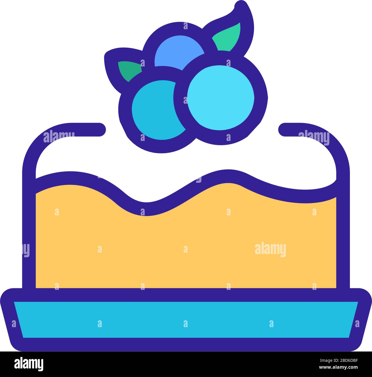blueberry cake icon vector outline illustration Stock Vector Image ...