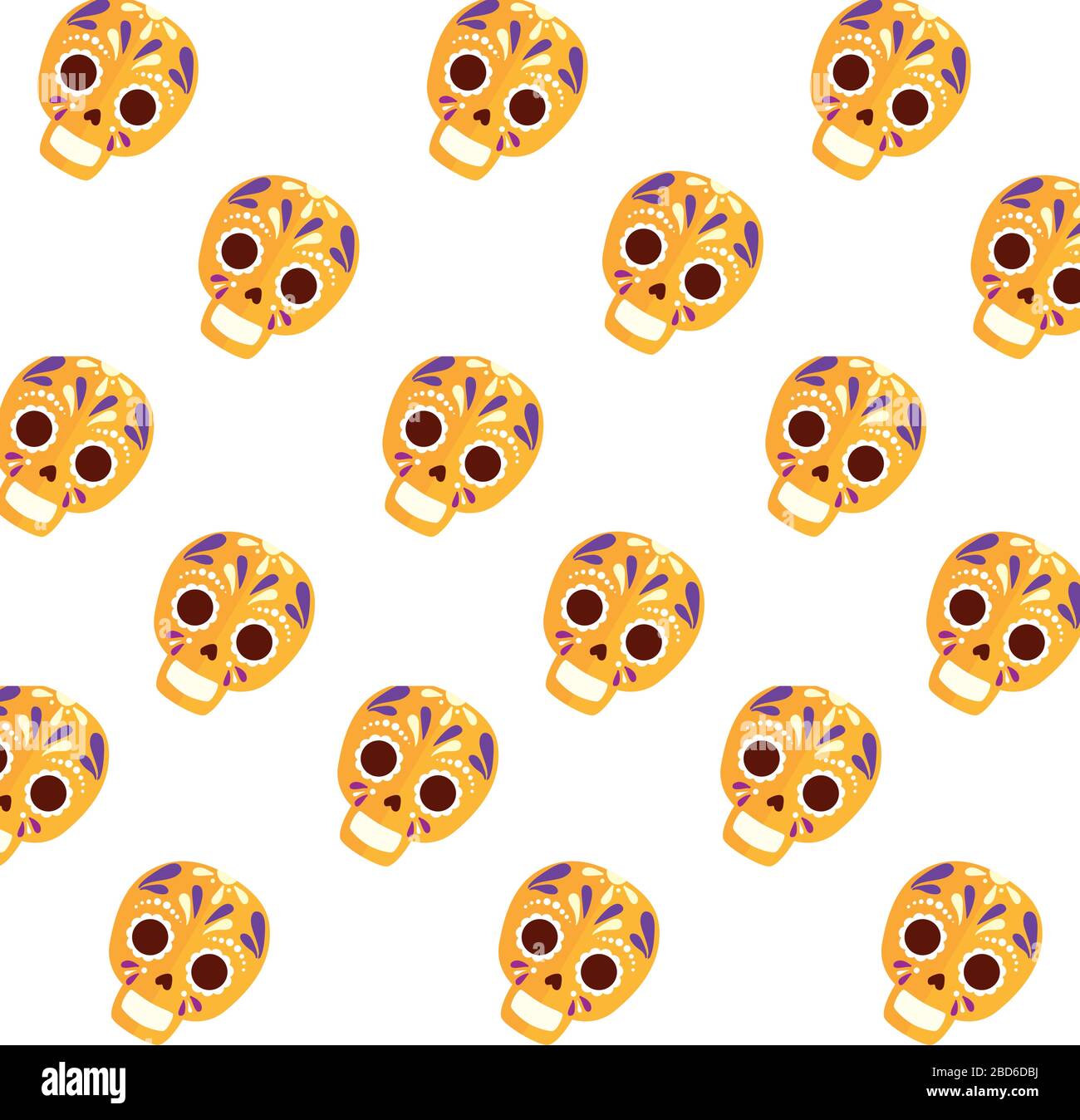 Isolated mexican skulls background vector design Stock Vector Image ...