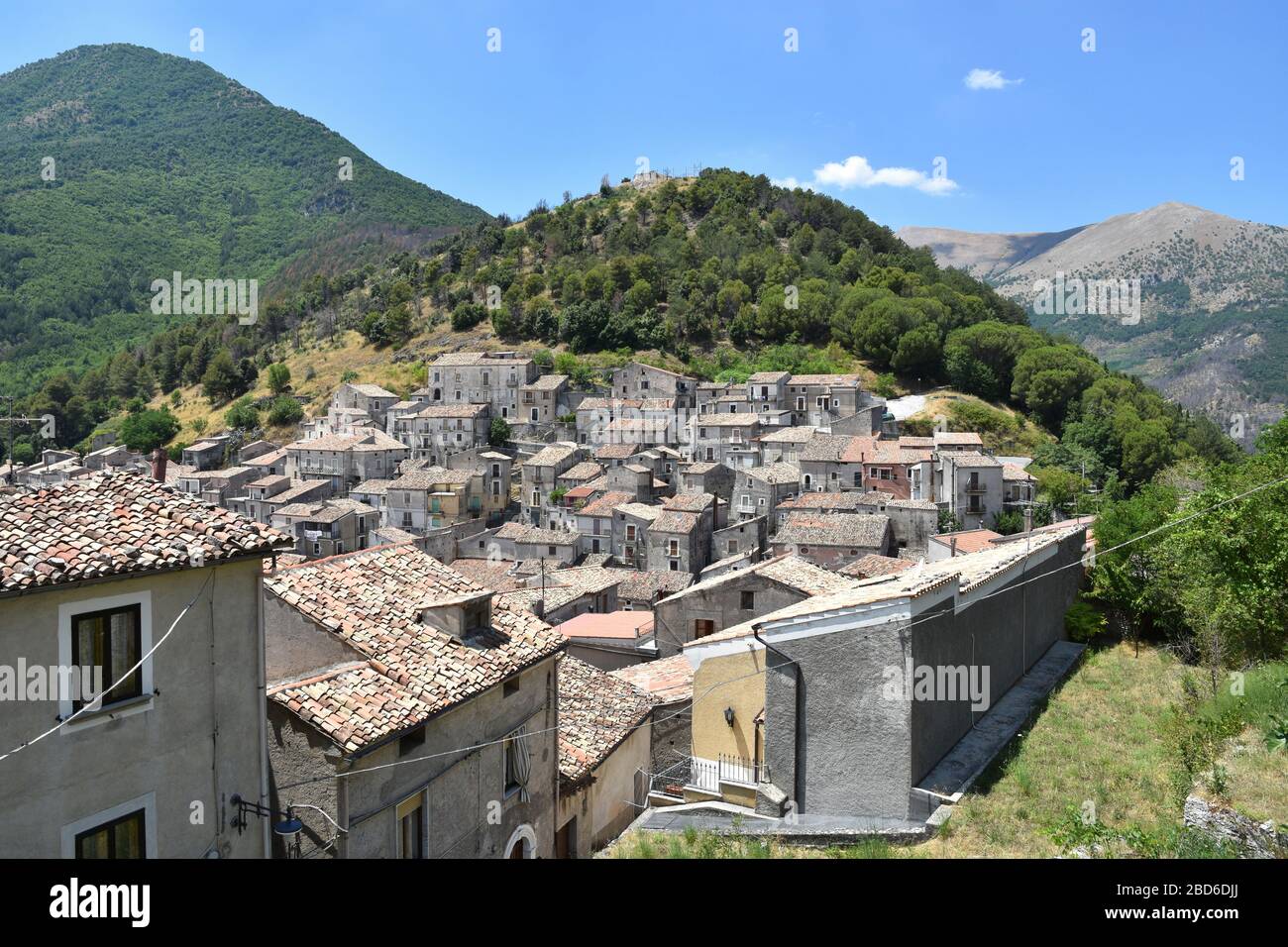 Panoramic view of a town in the Calabria region, Italy Stock Photo - Alamy