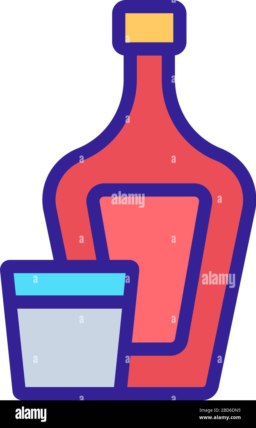 cognac bottle glass icon vector outline illustration Stock Vector Image & Art - Alamy