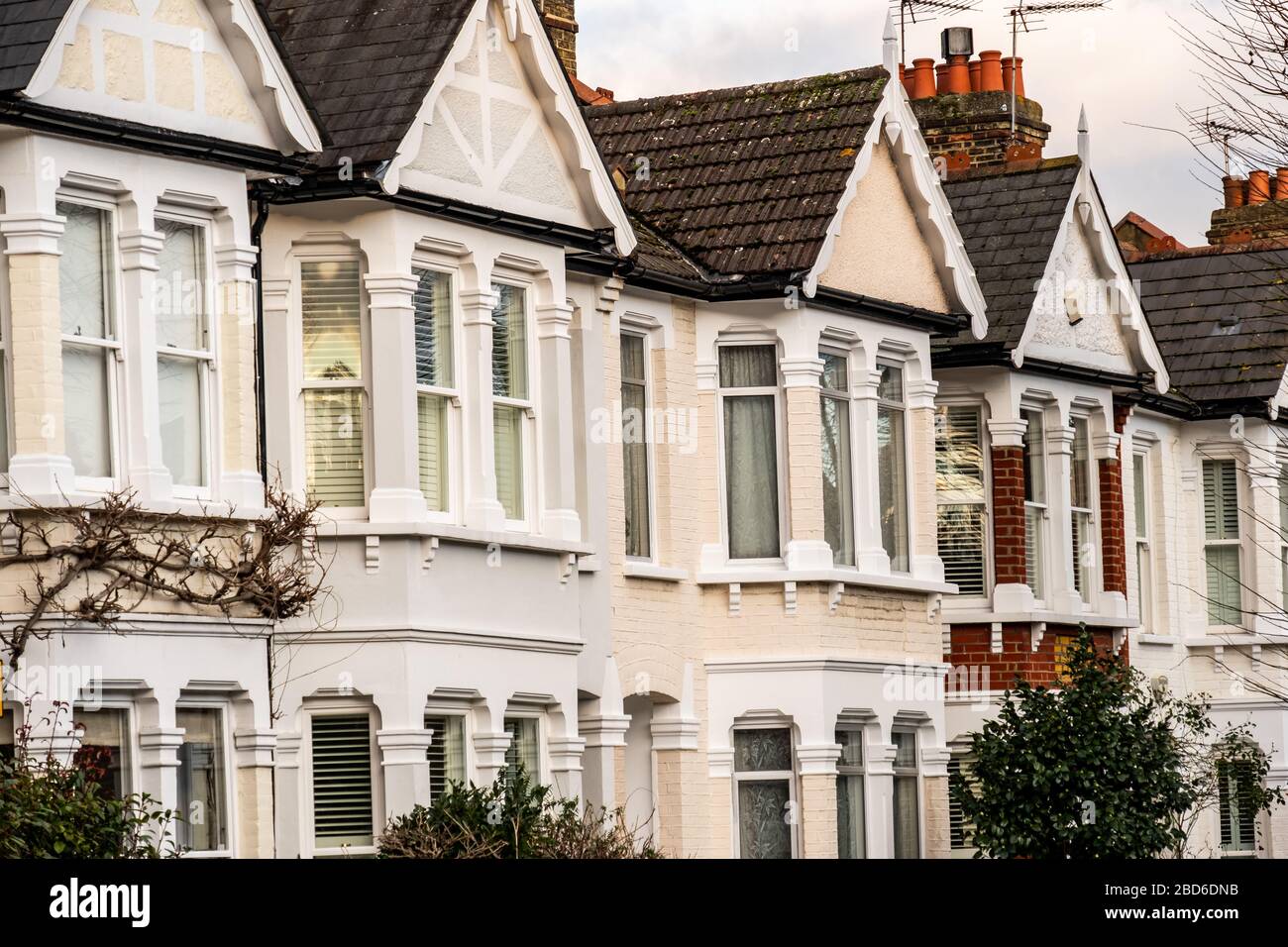 Street of typical terraced houses - London UK Stock Photo - Alamy