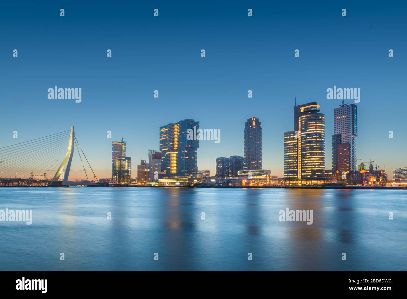Rotterdam, Netherlands, city skyline at twilight Stock Photo - Alamy