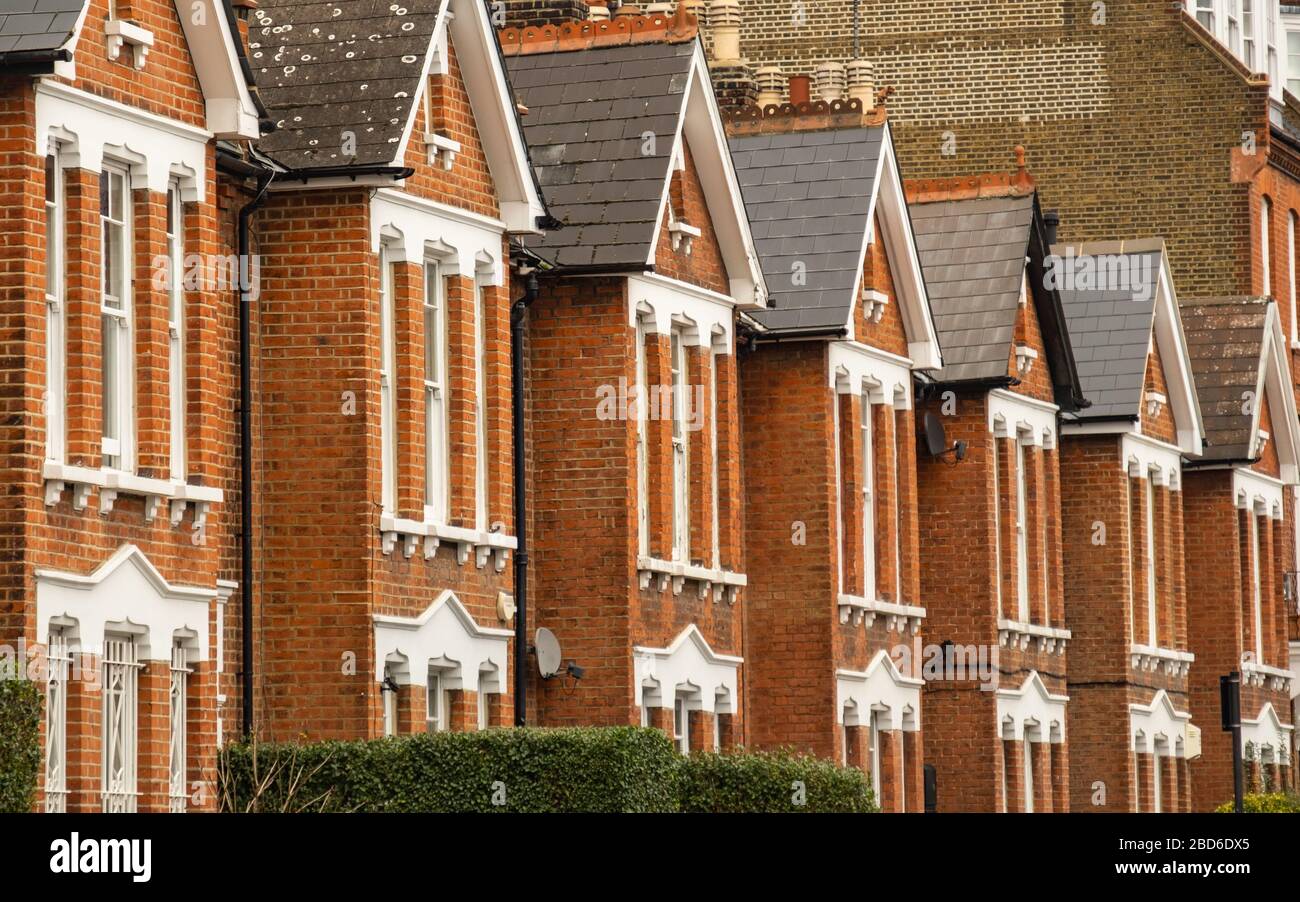 Street of typical terraced houses - London UK Stock Photo - Alamy