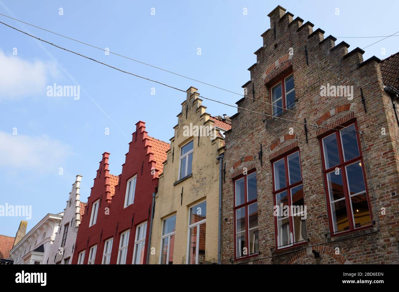 Traditional brick buildings in the historic city of Brugge, West ...