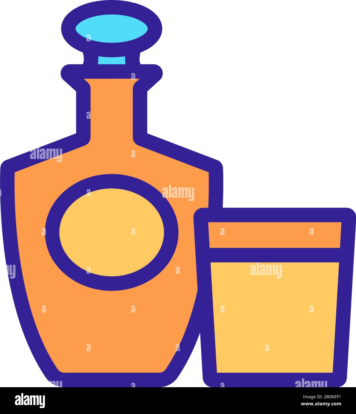 brandy bottle glass icon vector outline illustration Stock Vector Image ...