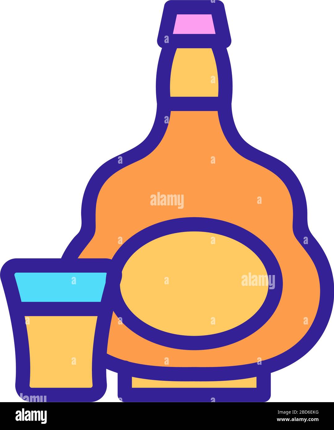 cognac bottle glass icon vector outline illustration Stock Vector Image ...