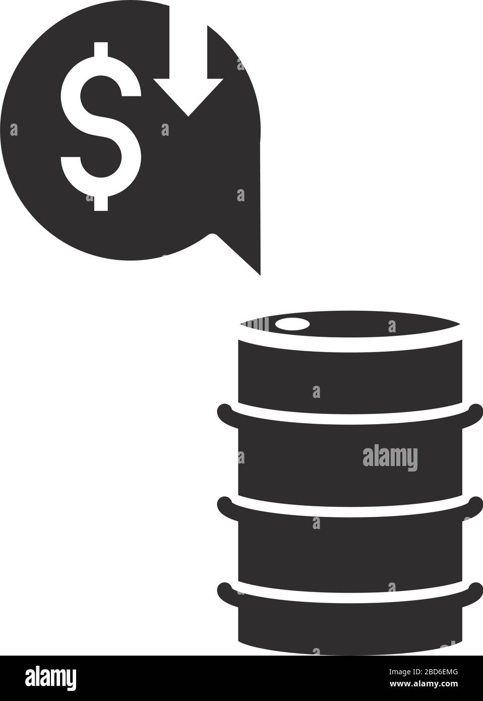 barrel money trade crisis economy, oil price crash vector illustration ...