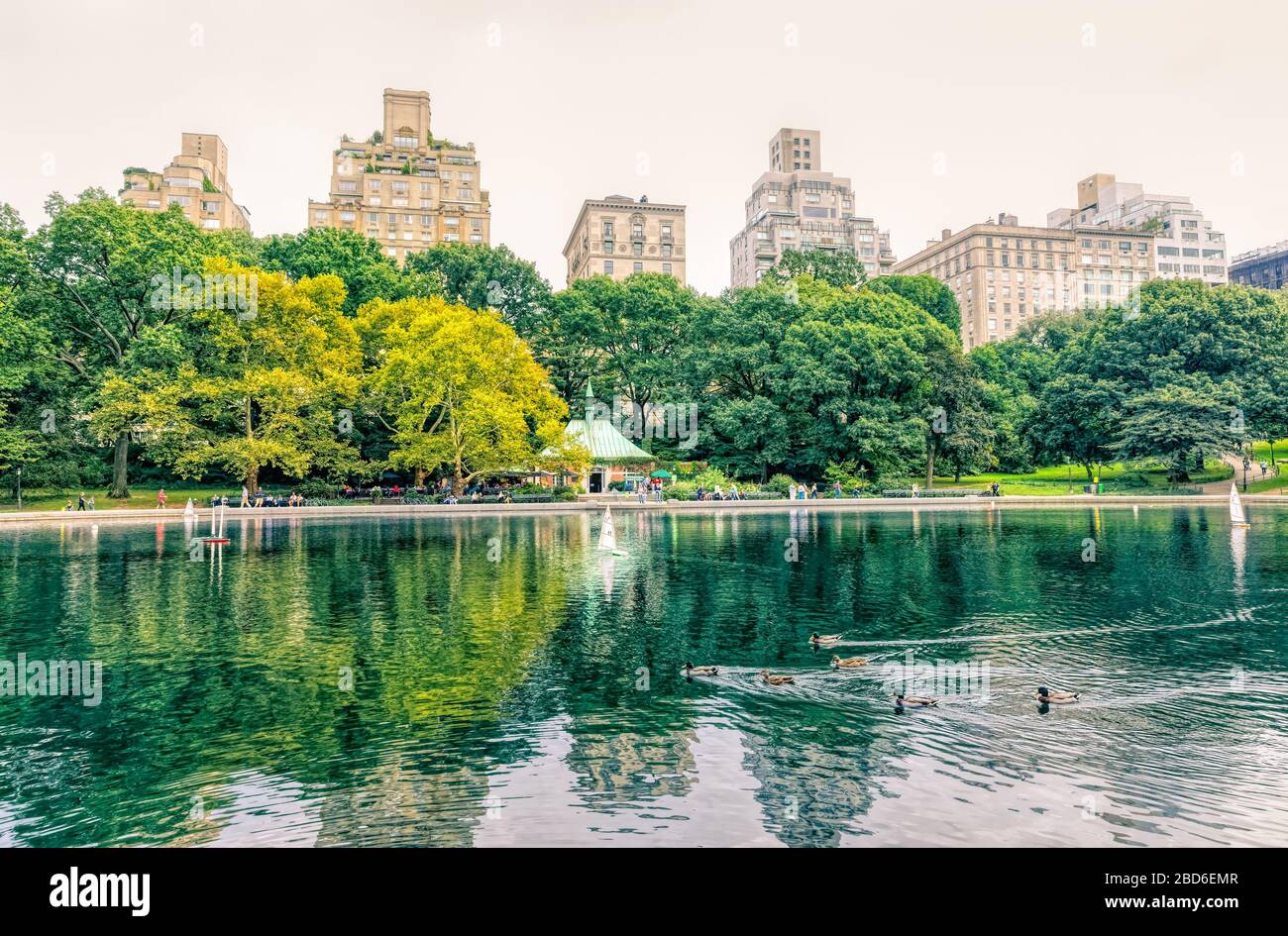 Conservatory Water pond in the Central Park, New York Stock Photo - Alamy