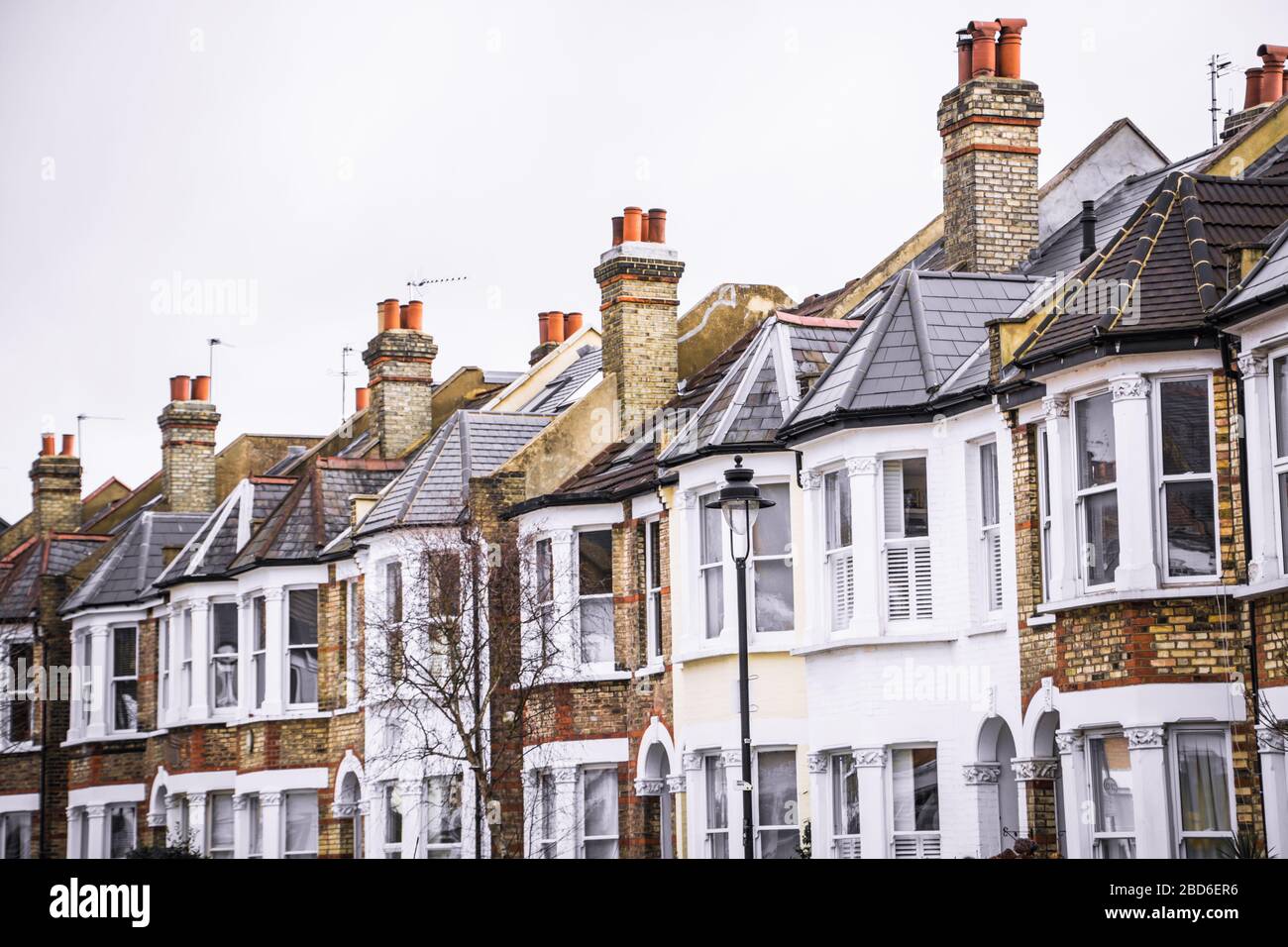 Street of typical terraced houses - London UK Stock Photo - Alamy