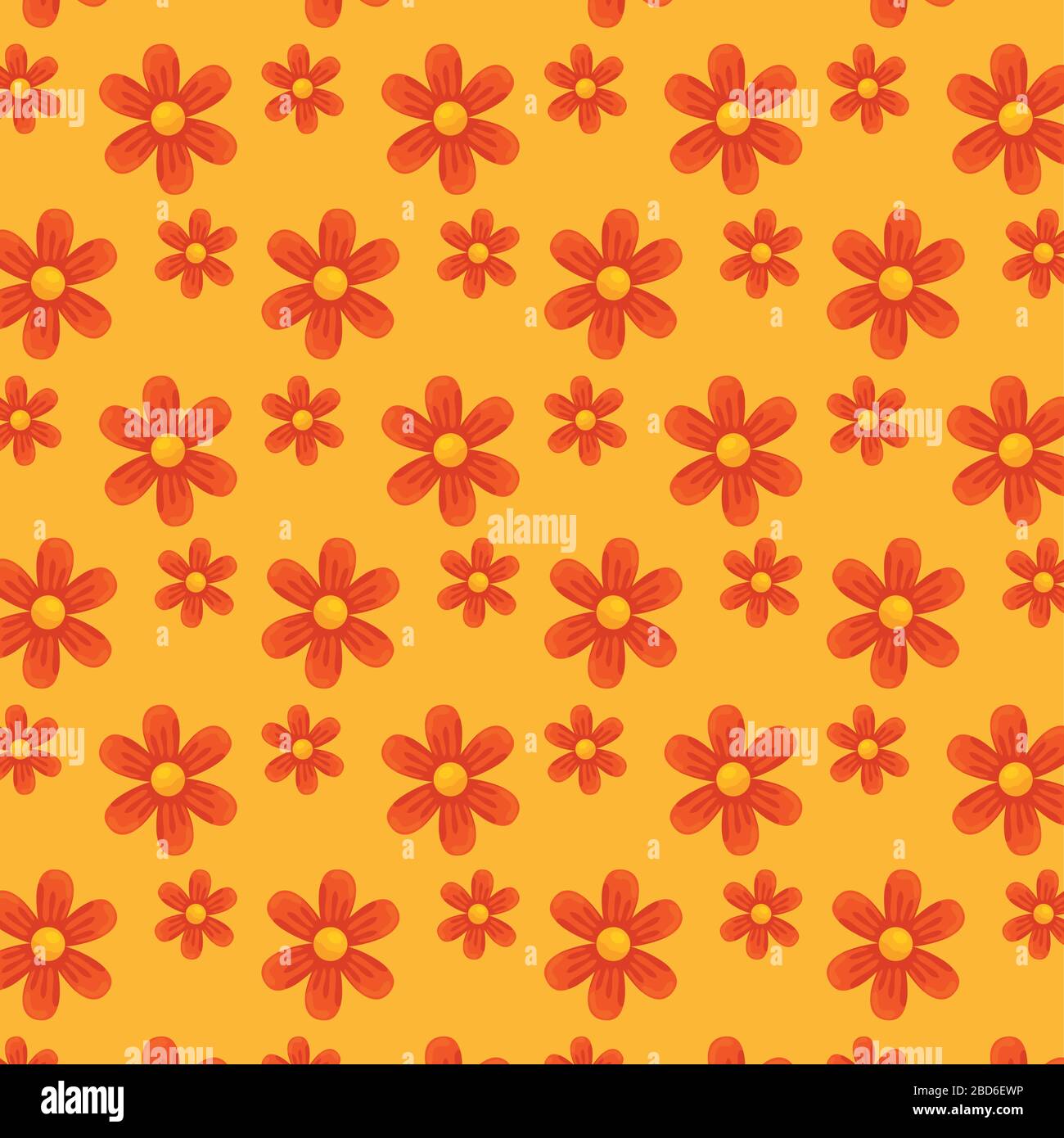 Red flowers over yellow background vector design Stock Vector Image ...