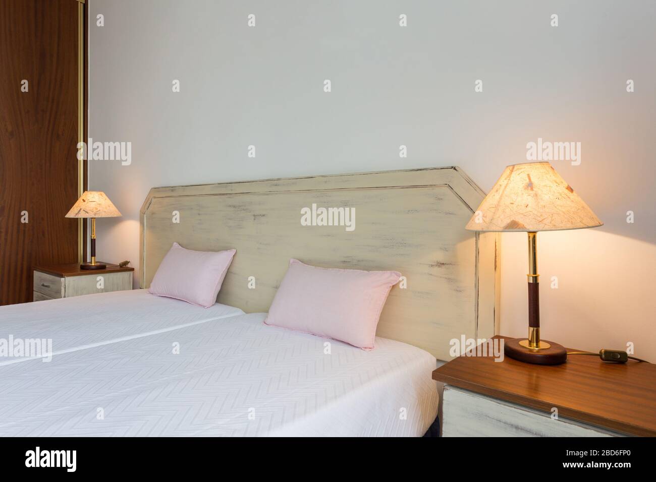 Modern bedroom. European hotel design Stock Photo - Alamy