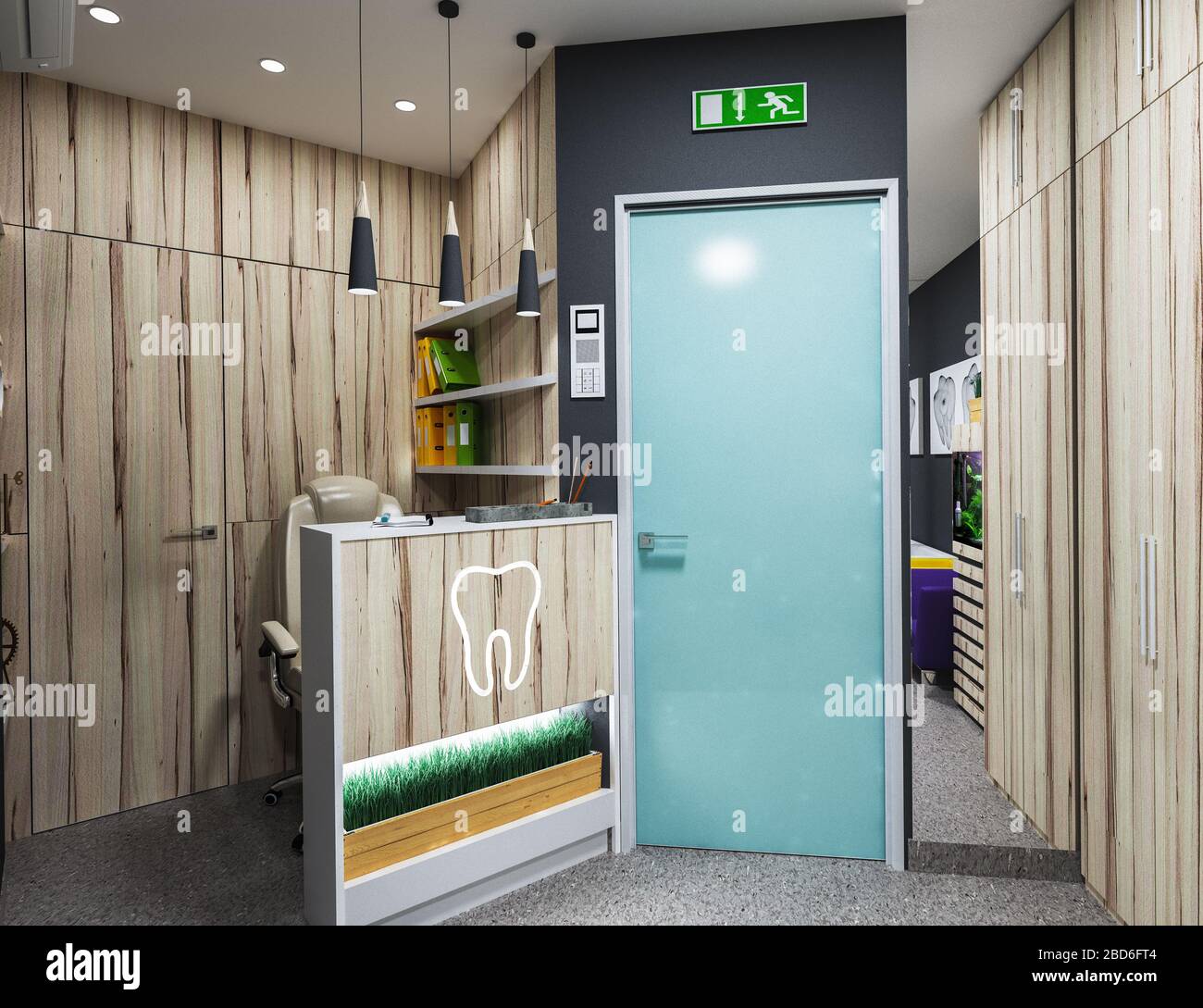 Reception in dental clinic design in a modern style Stock Photo - Alamy