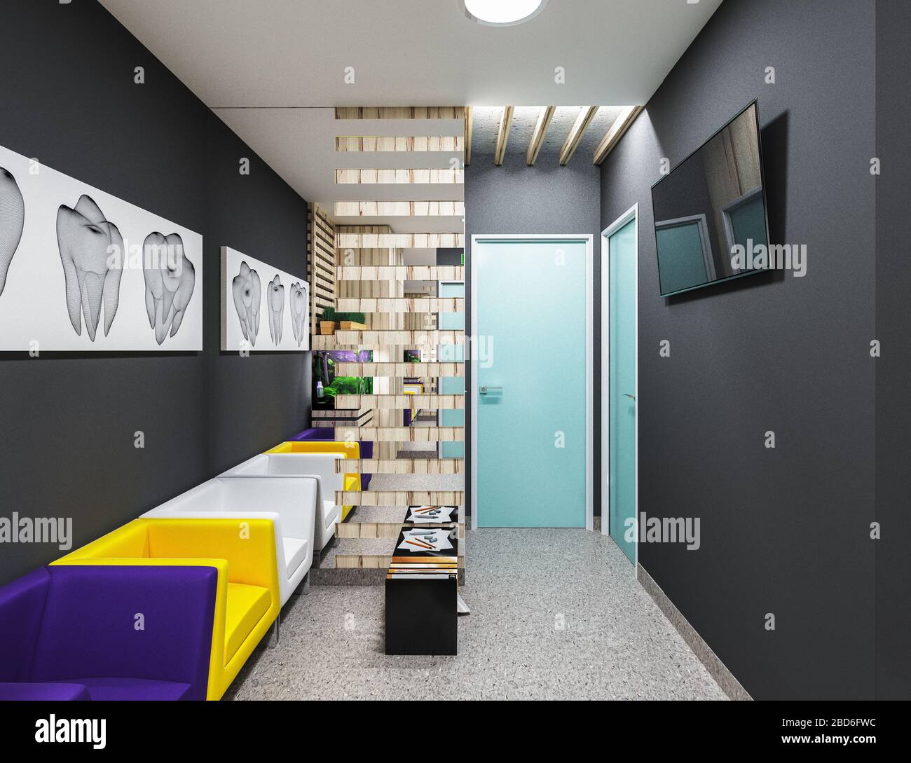 Reception in dental clinic design in a modern style Stock Photo - Alamy
