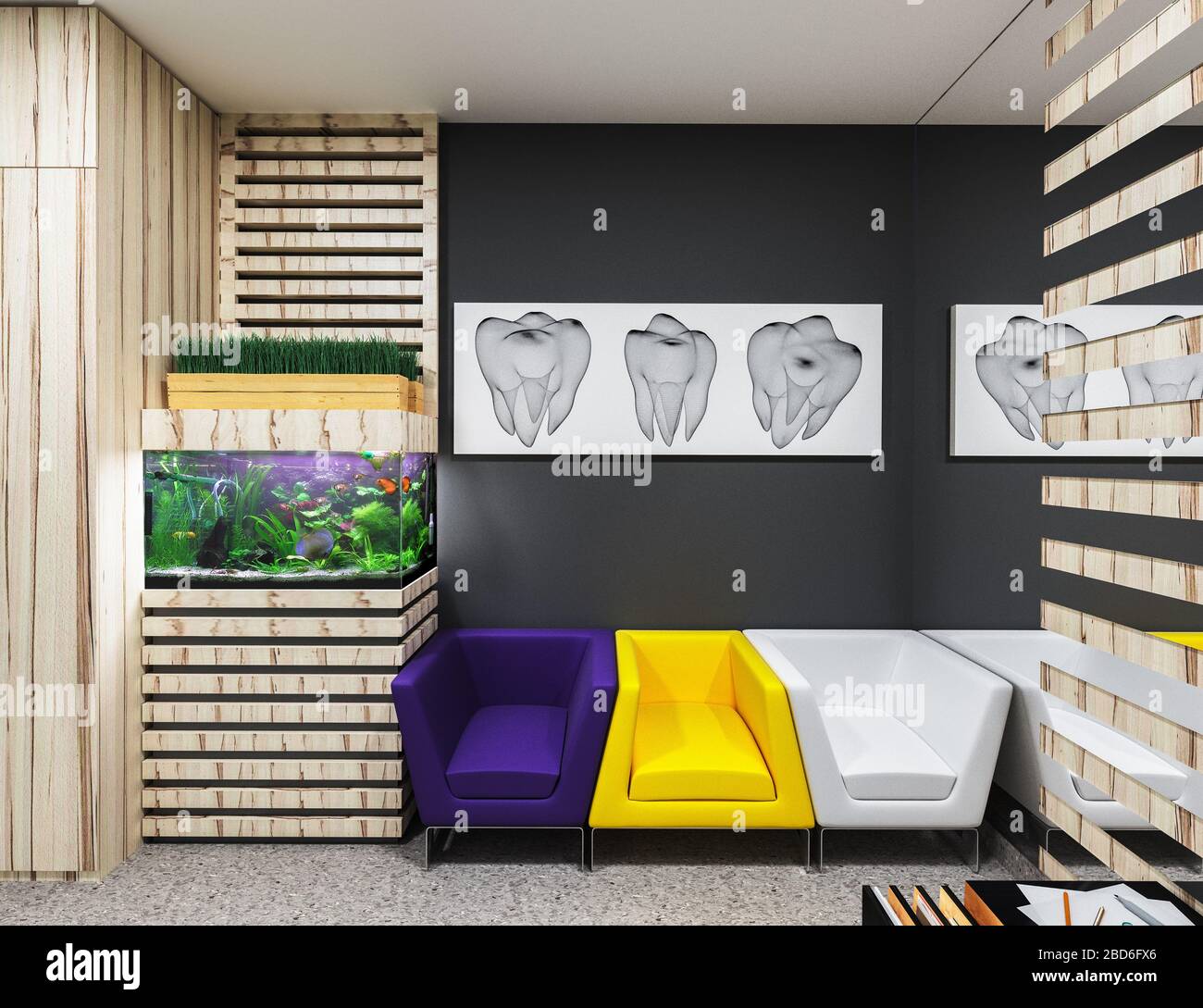 Reception in dental clinic design in a modern style Stock Photo - Alamy