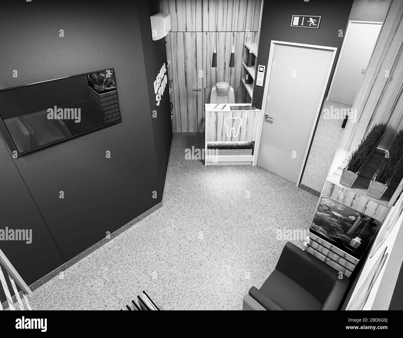 Reception in dental clinic design in a modern style Stock Photo - Alamy