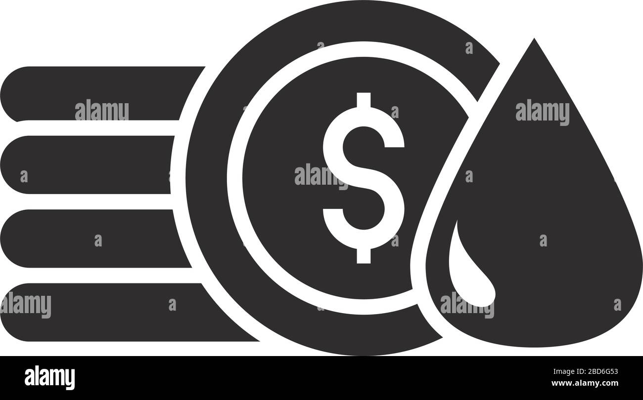 stacked money coins trade crisis economy, oil price crash vector ...