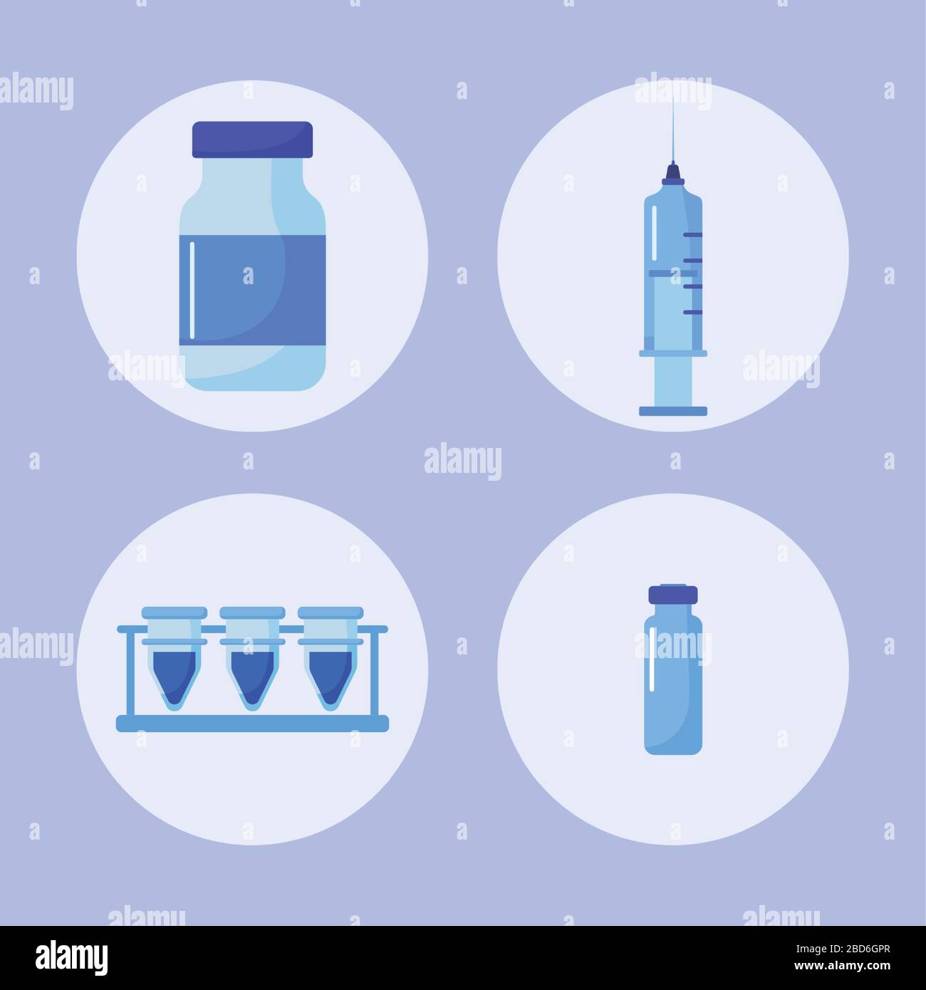 set of icons laboratory and vaccination vector illustration design ...