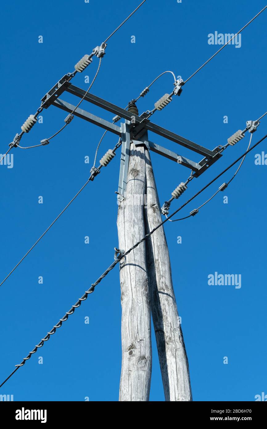 Old three pole electric hi-res stock photography and images - Alamy