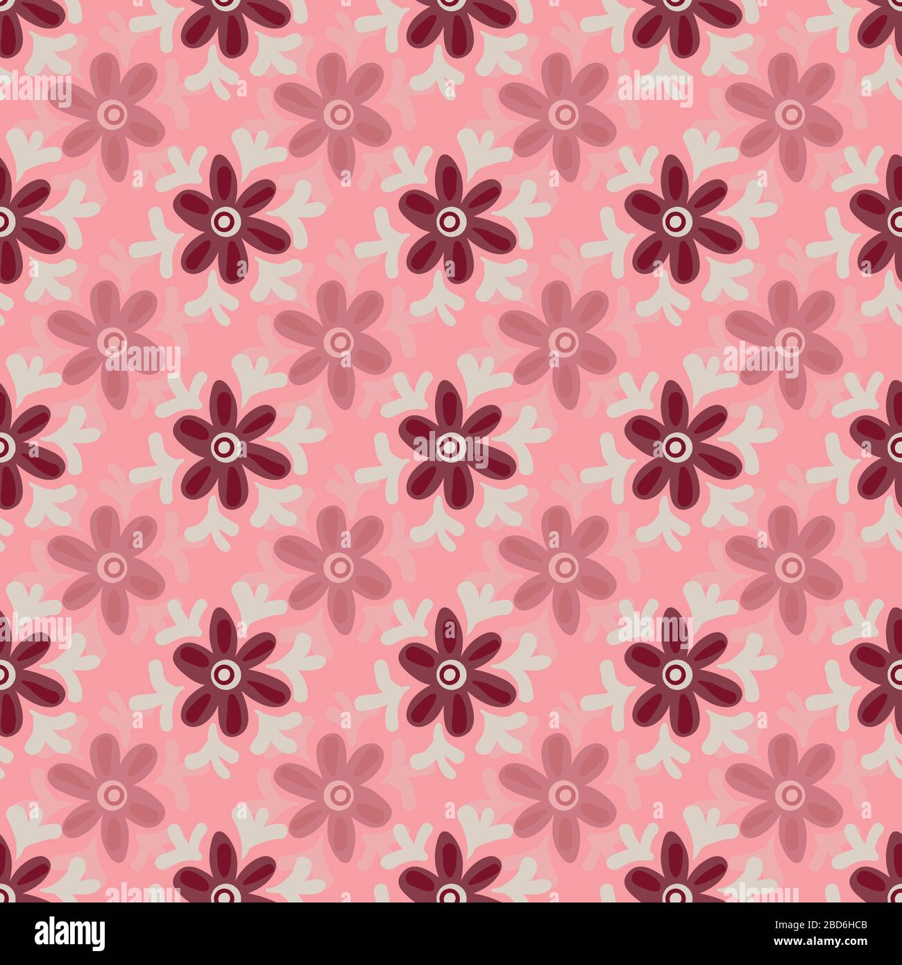 pink floral seamless vector girly pattern Stock Vector Image & Art - Alamy