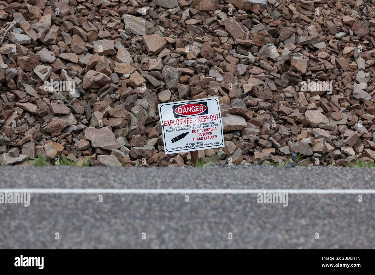 Explosives road sign hi-res stock photography and images - Alamy