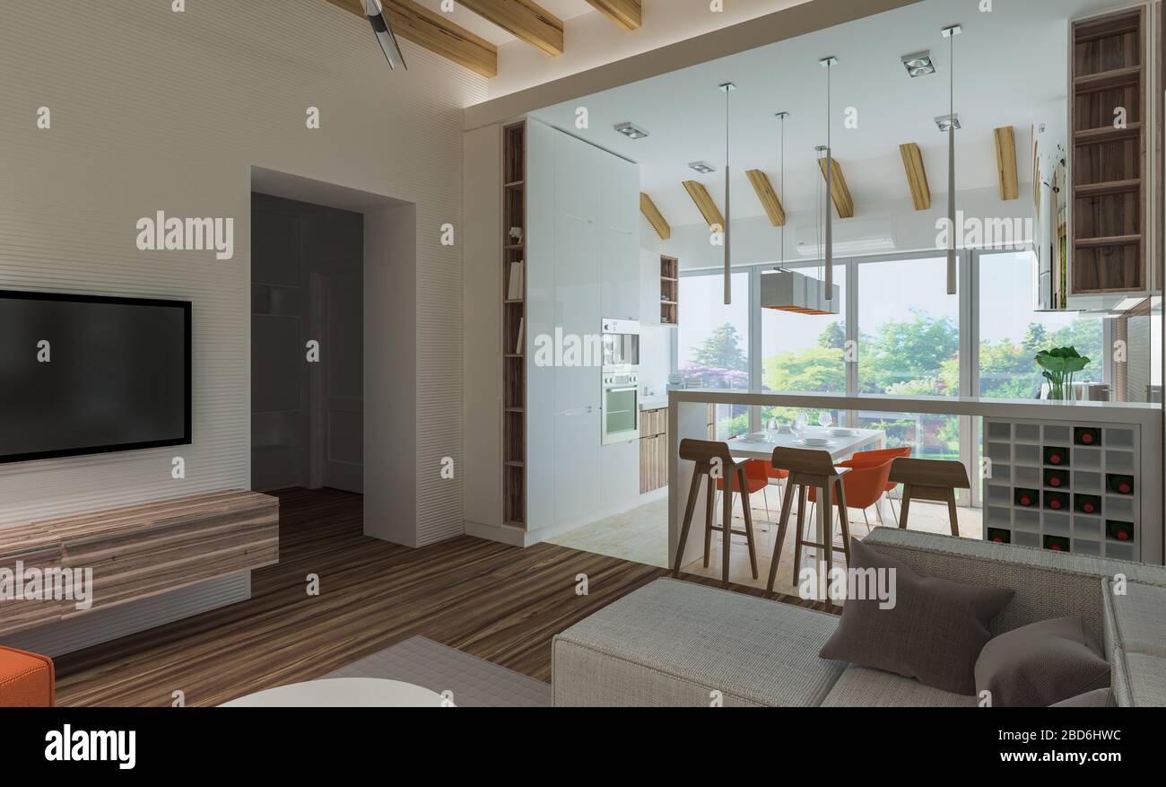 stylish modern interior of the house Stock Photo - Alamy
