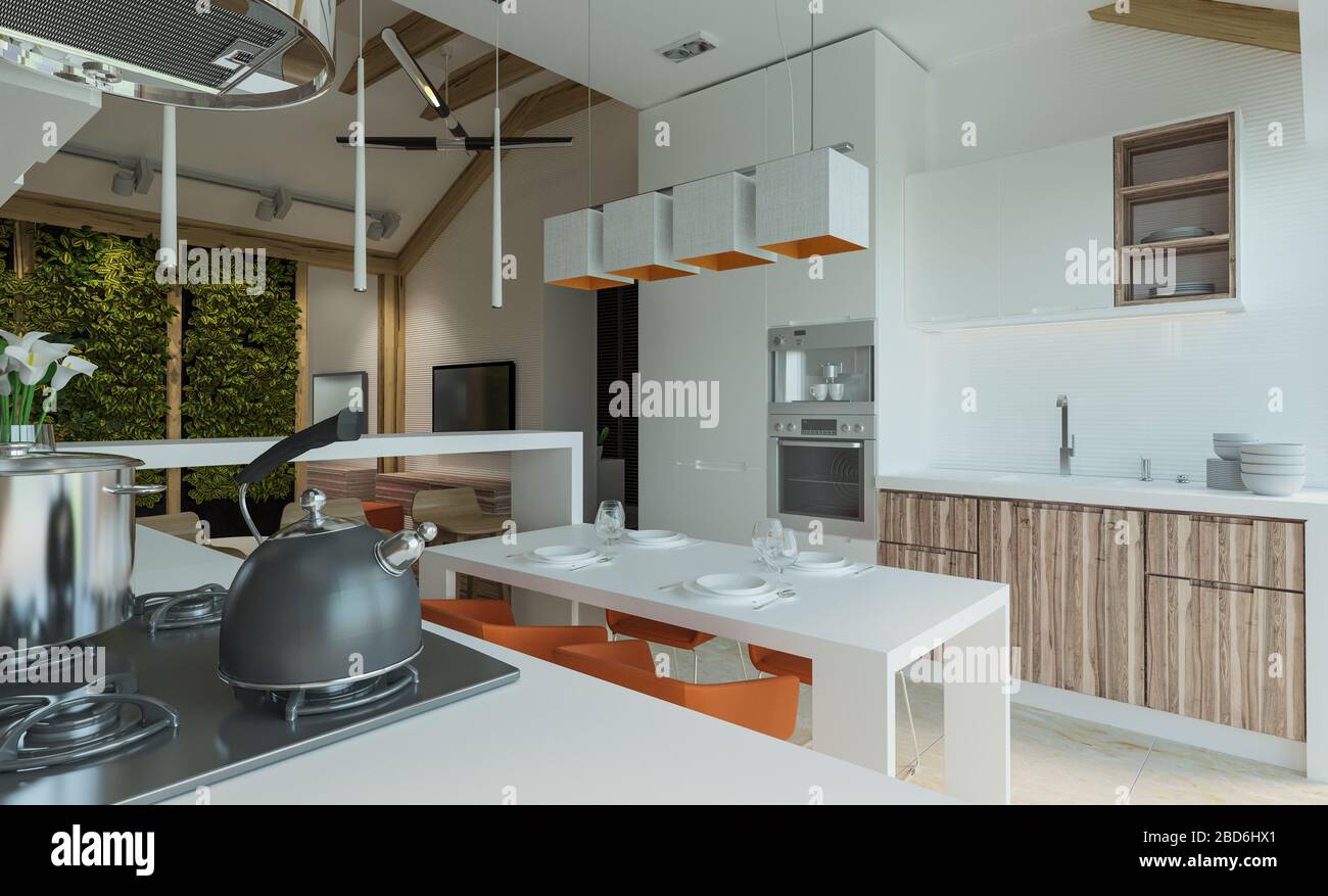stylish modern interior of the house Stock Photo - Alamy