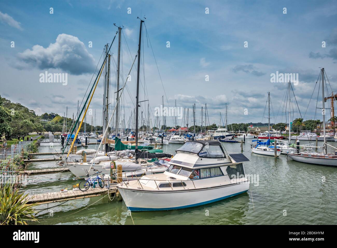Boats at Town Basin marina at Hatea River in Whangarei, Northland ...