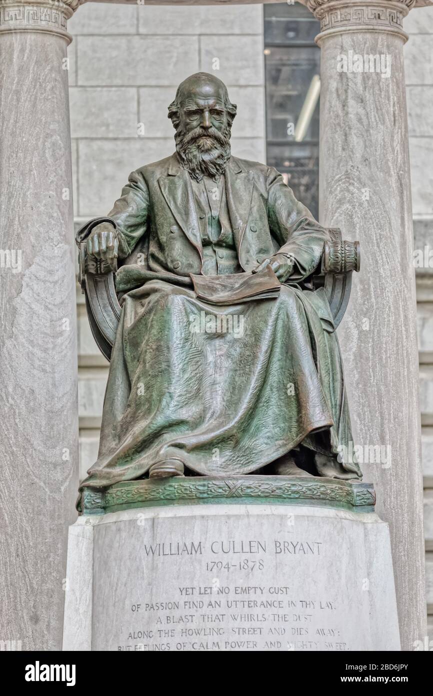 William Cullen Bryant sculpture in Bryant Park, New York Stock Photo - Alamy