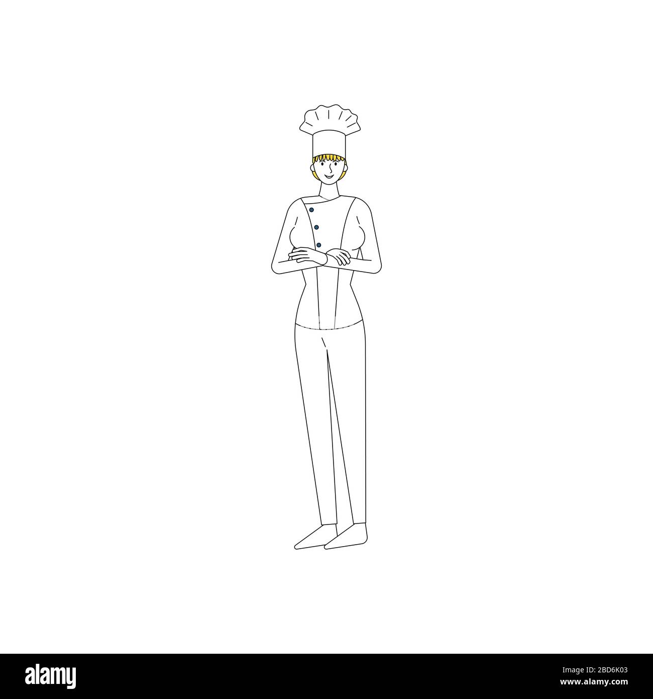 Female restaurant worker. Isolated on white background. Flat style ...