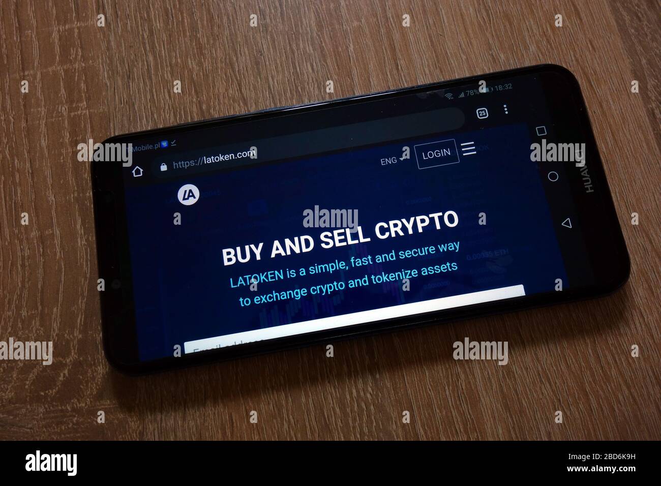 Latoken cryptocurrency exchange website (latoken.com) displayed on ...