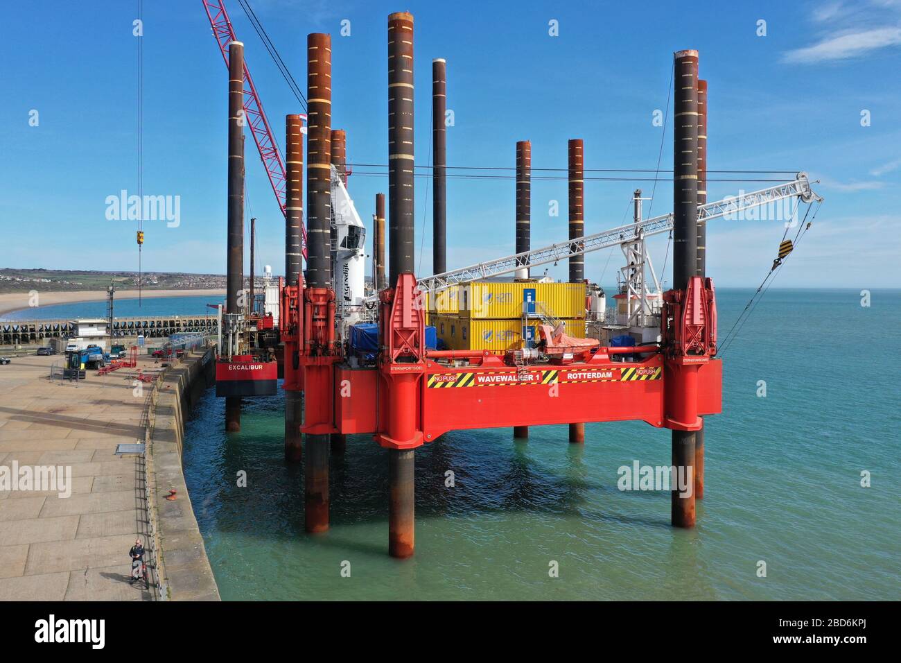 Fugro, jack up rig the excalibur at Newhaven port Stock Photo - Alamy