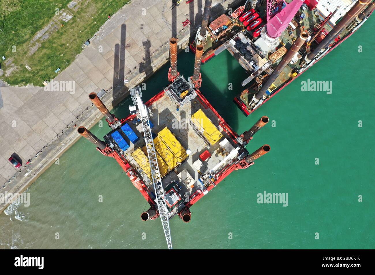 Fugro, jack up rig the excalibur at Newhaven port Stock Photo - Alamy