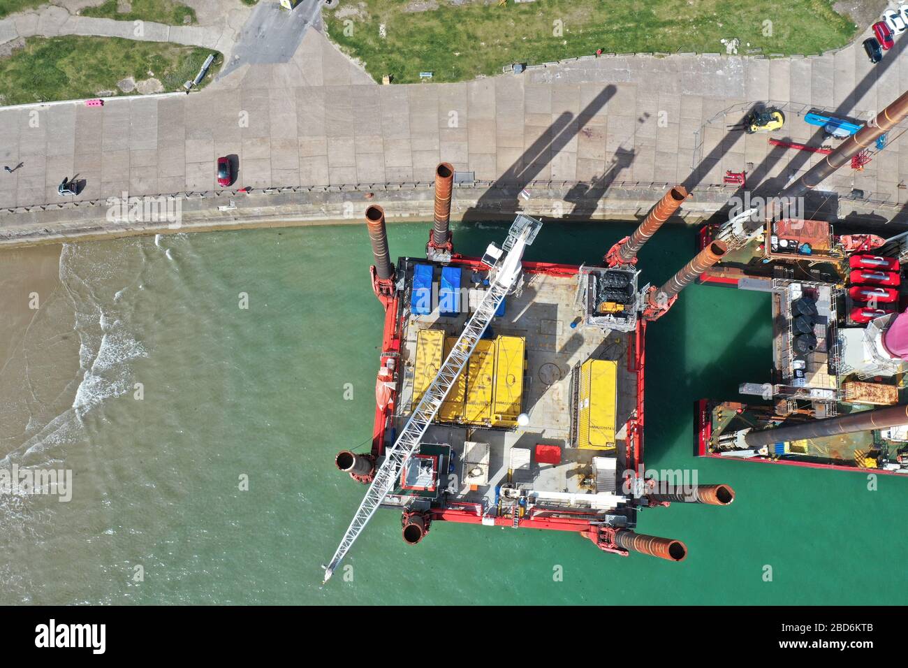 Fugro, jack up rig the excalibur at Newhaven port Stock Photo - Alamy