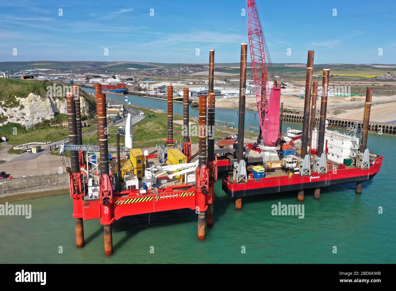 Fugro, jack up rig the excalibur at Newhaven port Stock Photo - Alamy