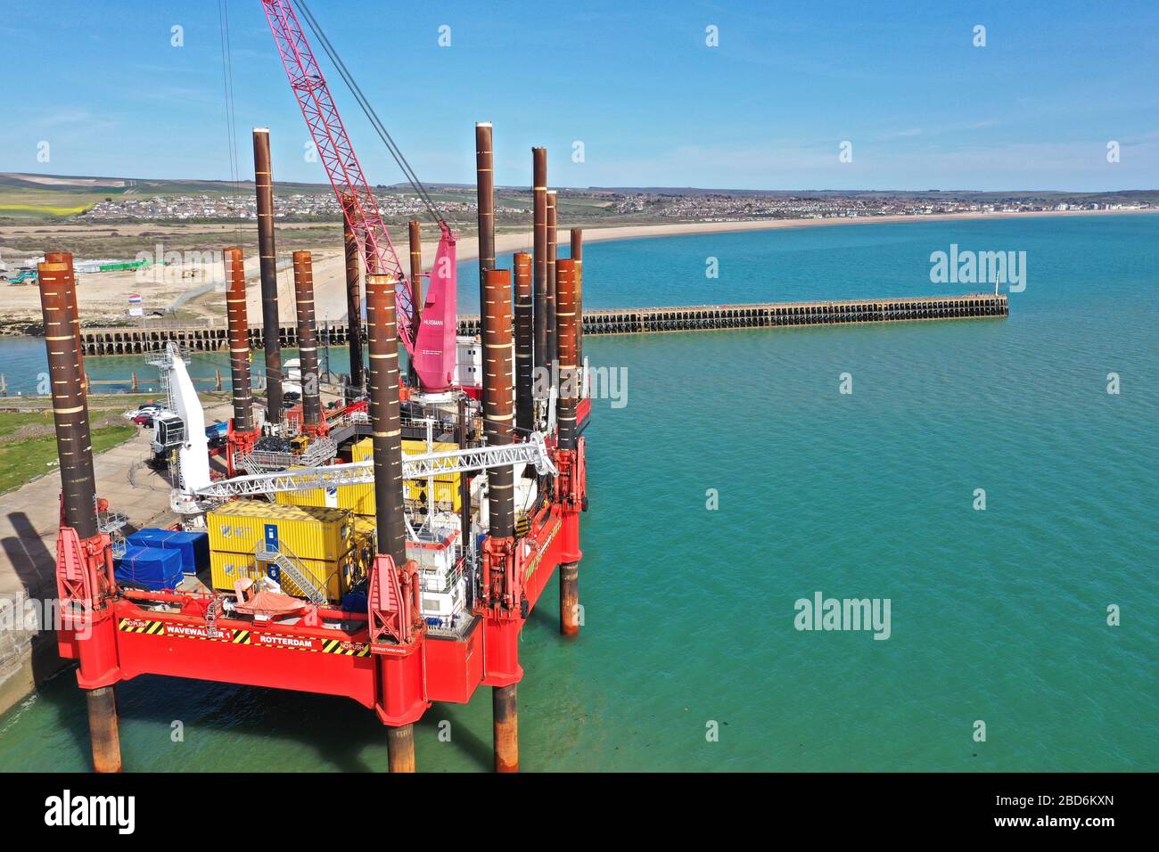 Fugro, jack up rig the excalibur at Newhaven port Stock Photo - Alamy